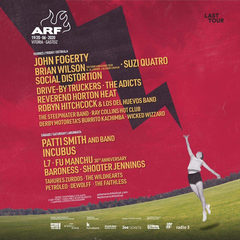 Azkena Rock Festival 2020, distribución por días - Dirty Rock Magazine