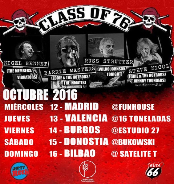 Gira española del supergrupo The Class of 76 - Dirty Rock Magazine